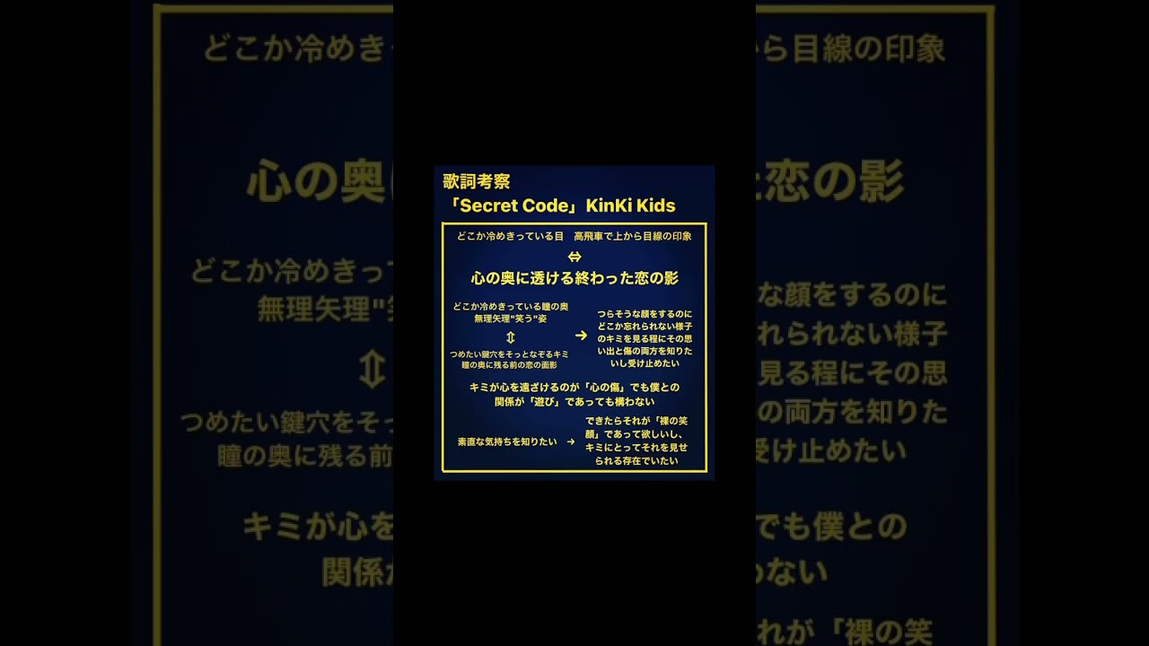 歌詞考察「Secret Code」KinKi Kids #secretcode #kinkikids #紅白歌合戦 #堂本光一 #堂本剛 - MAGMOE