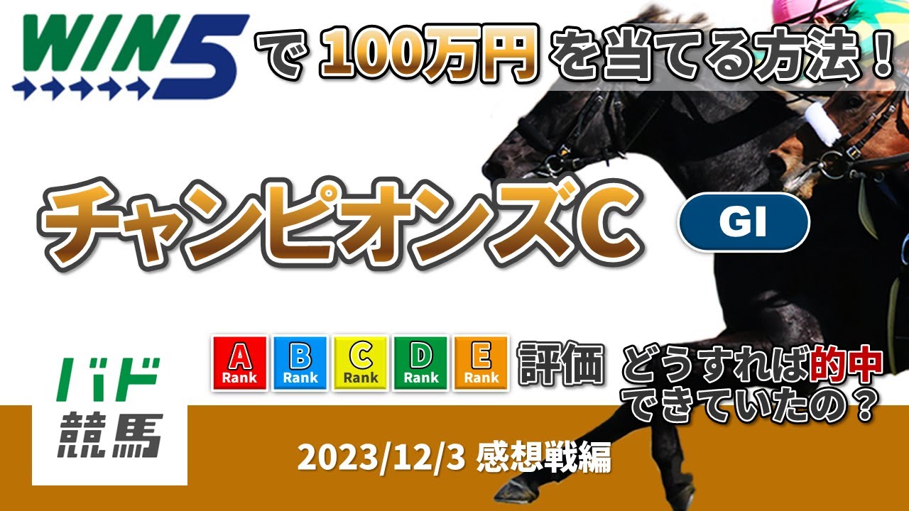 【WIN5で100万円感想戦編】2023年12月3日（日）チャンピオンズカップ - MAGMOE