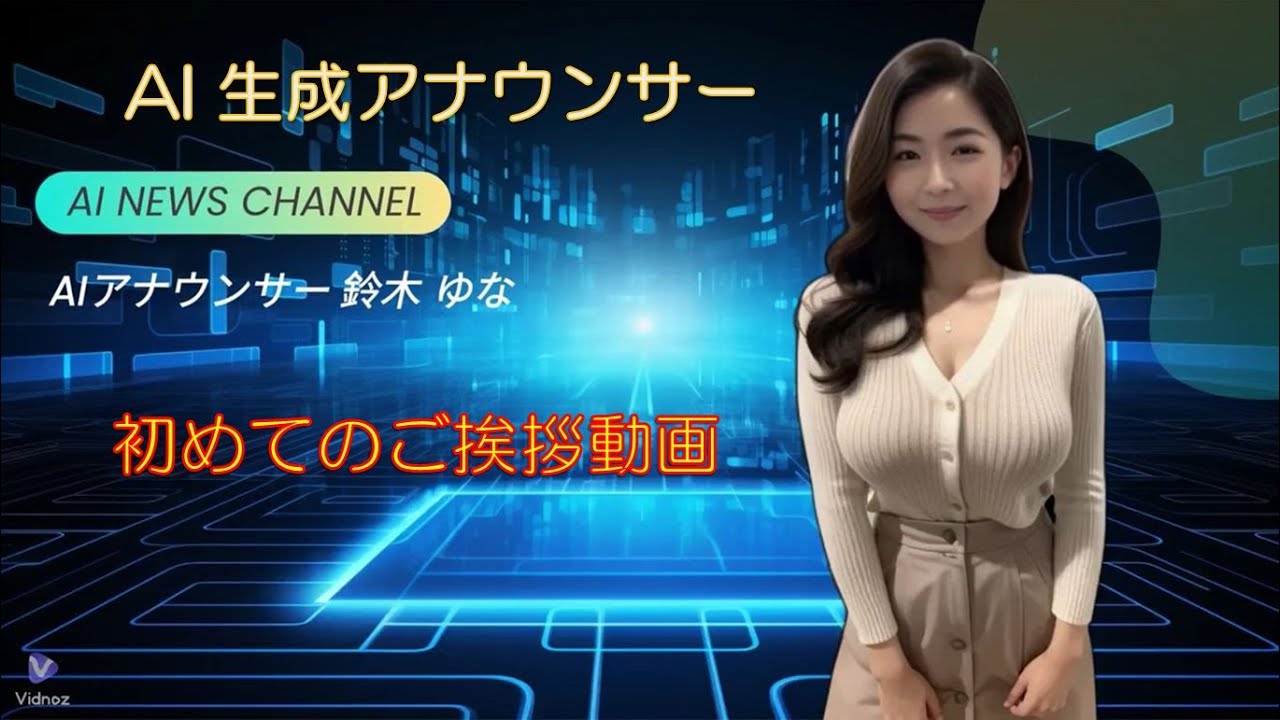 【AI NEWS CHANNEL】AIアナウンサー「鈴木ゆな」初めてのご挨拶 - MAGMOE