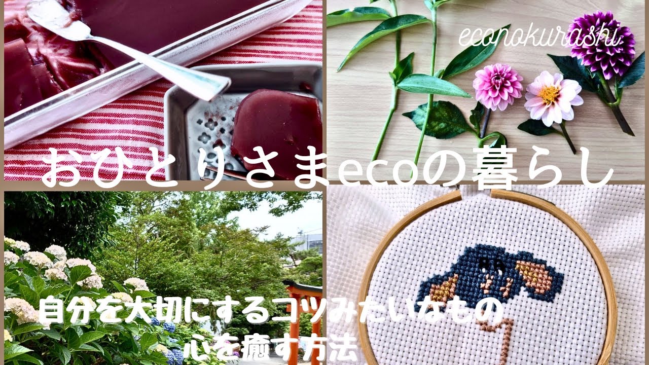 60代おひとりさま暮らし｜自分を大切にするコツみたいなもの｜心を癒す方法｜刺繍｜読書｜【eco 暮らしvlog ＃63】 - MAGMOE