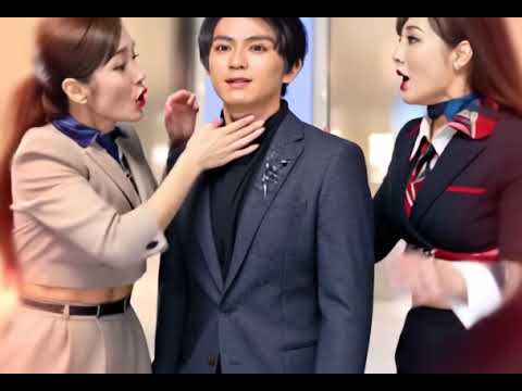 CAの美女2人が新田真剣佑にキスをする💋 - MAGMOE