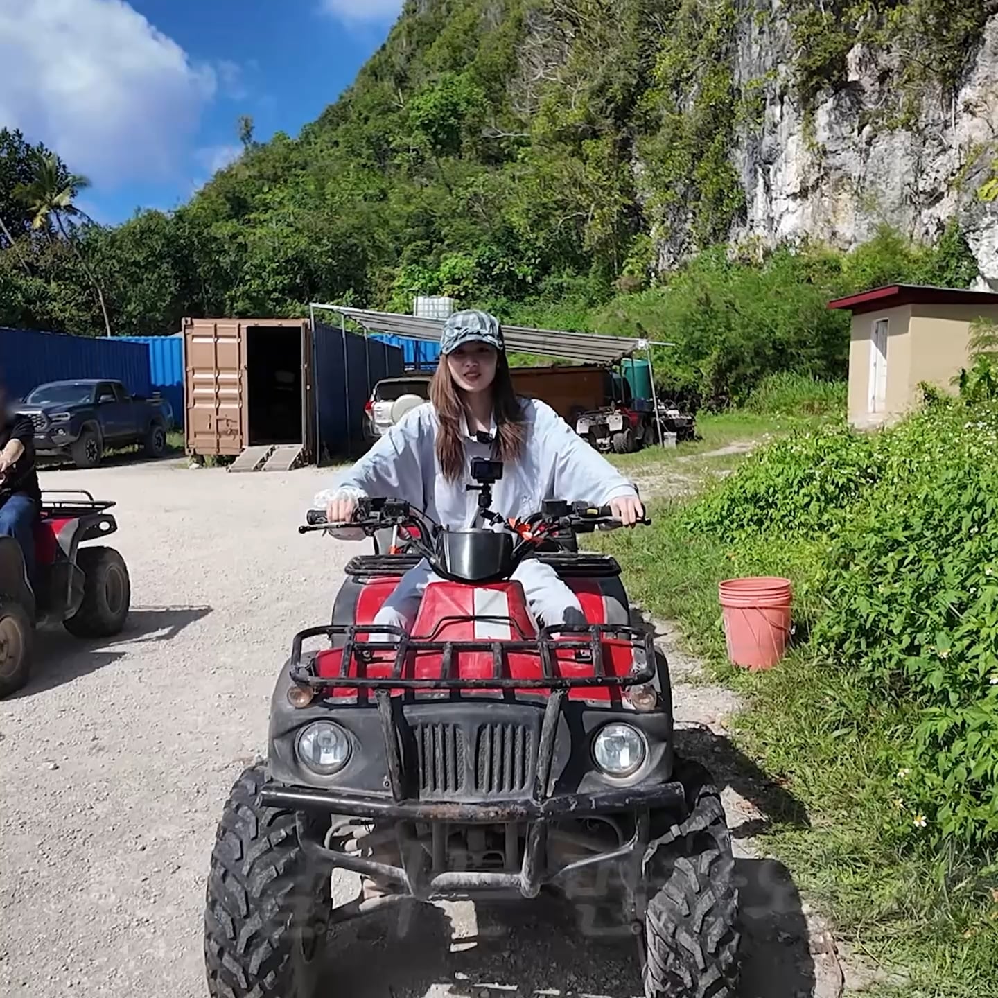 250413 - Sana having fun on the ATV...and being really good at it too! - MAGMOE